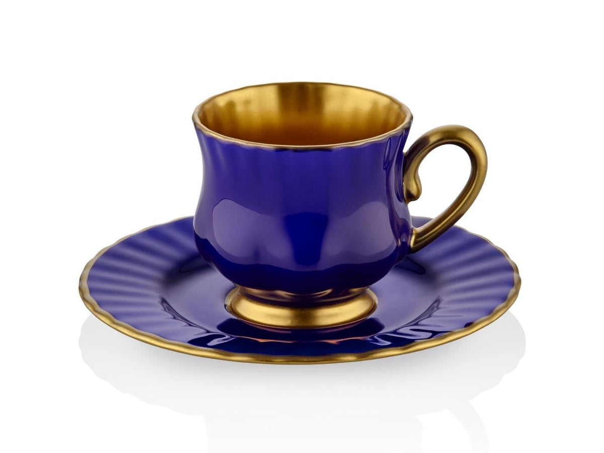 Sophia Coffee Cup and Saucer - Divan Cobalt – The Positive Company