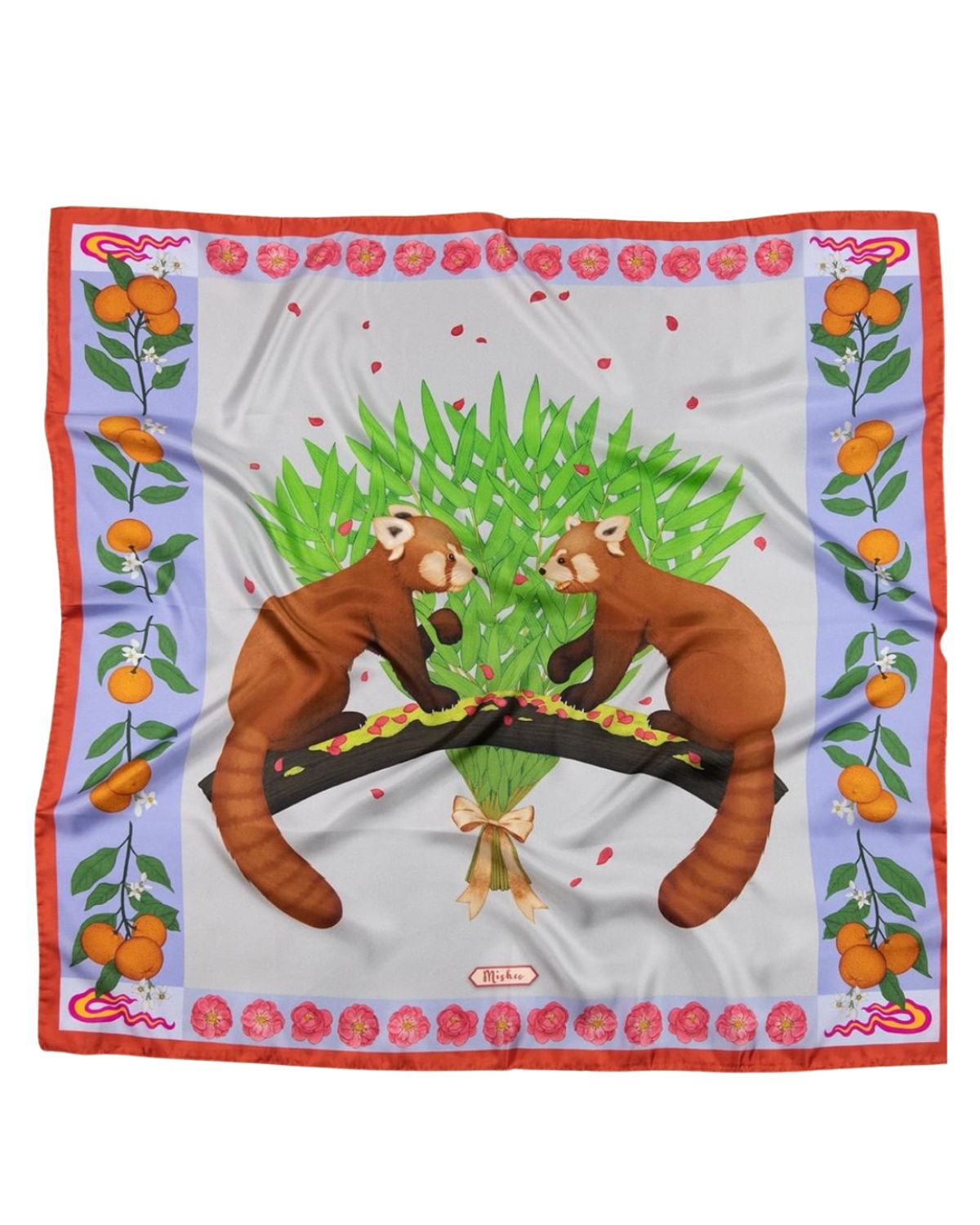 RED PANDA PRINT SILK SCARF - Luxury Silk Scarves UK – The Positive Company